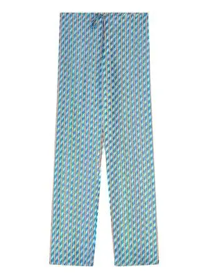 Dries Van Noten Devoré Striped Trousers - Blue
