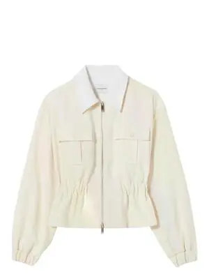 Claudie Pierlot Contrast Collar Zip-up Jacket - Neutrals