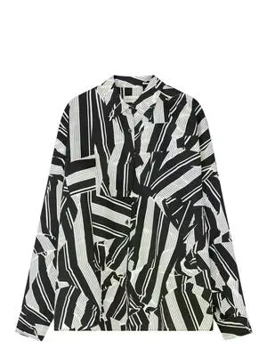 Dries Van Noten Geometric Cotton Shirt - Black