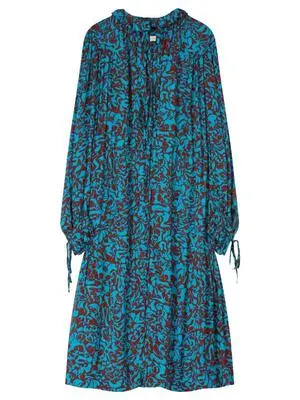 Dries Van Noten Printed Midi Dress - Blue