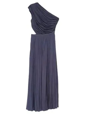 Maje One-shoulder Pleated Midi Dress - Blue