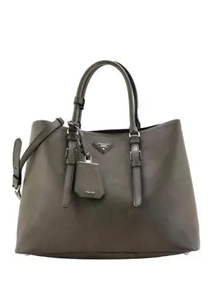 Prada Cuir Double Saffiano Leather Large Tote Bag - Green