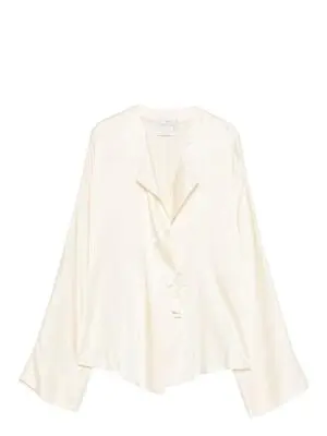 FORTE_FORTE Silk Satin Shirt - White