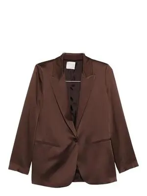 FORTE_FORTE Single-breasted Blazer Jacket - Brown