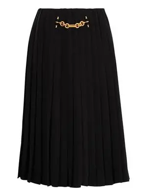 Balmain Chain-detail Pleated Midi Skirt - Black