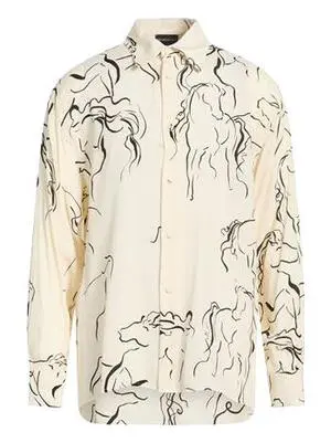 Emporio Armani Shirt Cream Size Viscose - White