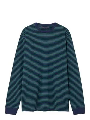 Tibi Striped Cotton-jersey T-shirt - Green