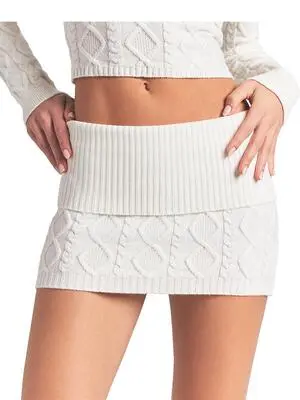 SKIMS Cable Knit Mini Skirt - Ivory