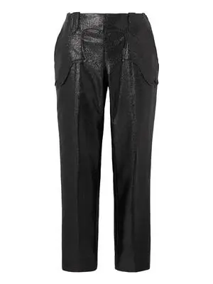 TOM FORD Lamé Straight-leg Pants - Black