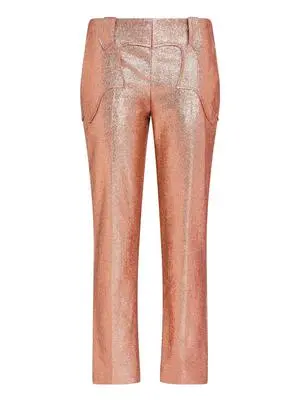 TOM FORD Lamé Straight-leg Pants - Copper