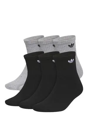 Adidas Originals Trefoil 2.0 Quarter Socks 6-pack - Medium Grey Heather / Black / White