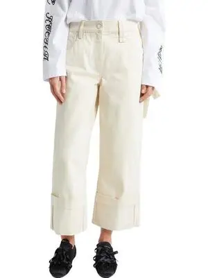 Simone Rocha Straight Leg Bow Loop Jeans - Ecru