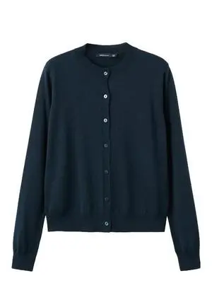 Mango Wool And Cotton Cardigan - Dark Navy