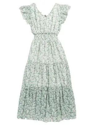 LOVE, NICKIE LEW Tiered Midi Dress - Sage