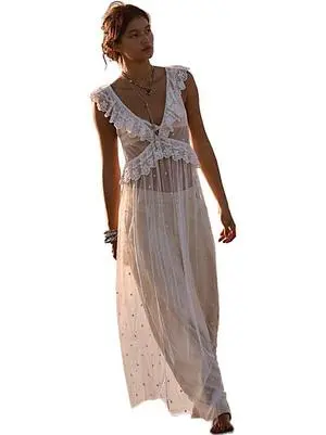 Free People Rosy Days Maxi Slip - Ivory