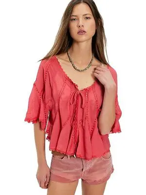 Free People Michelle Blouse - Aged Coral