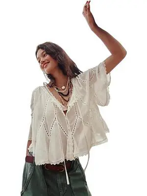 Free People Michelle Blouse - Clean Ivory