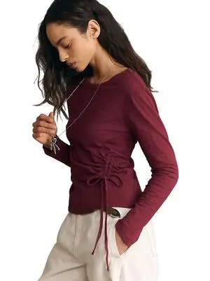 Wilt Round Neck Long Sleeve Top - Pomegranate