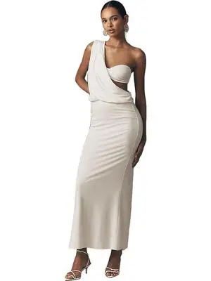 MARE MARE Draped One-shoulder Two-piece Dress - Ivory