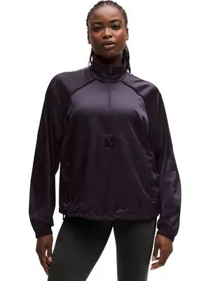 Lululemon Stretch-satin Flocked Training Track Jacket - Atmospheric Purple/black