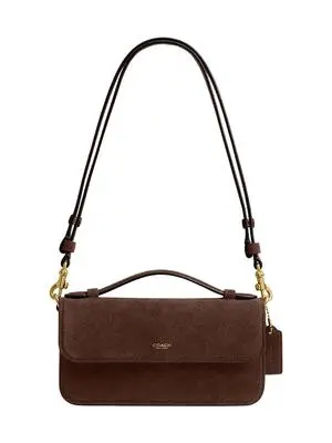 COACH Elora Top Handle Bag Brass/dark Chocolate