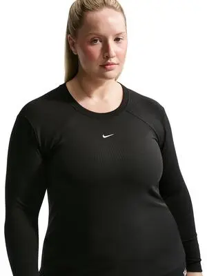 Nike Sportswear Chill Knit Ribbed Long-sleeve Top - Black