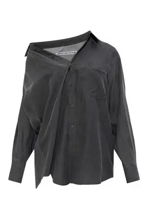 Alexander Wang Silk Logo Shirt - Grey