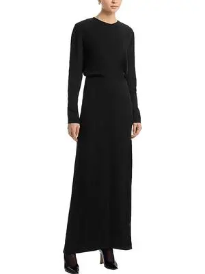 TOTEME Long Sleeve Slouch Waist Dress - Black