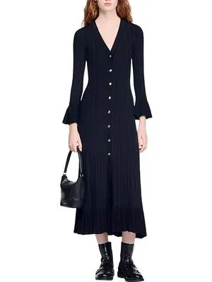 Sandro Knit Maxi Dress - Black