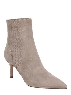 Veronica Beard Lisa 70 Pointed Toe High Heel Boots - Bark Suede