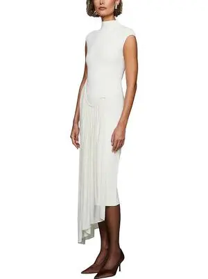 ET OCHS Francis Knit Combo Midi Dress - Ivory