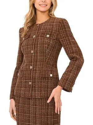 Ted Baker London Tweed Crewneck Jacket - Potting Soil