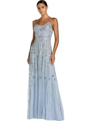 Mac Duggal Embellished A-line Gown - Powder Blue