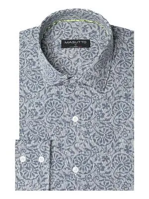MASUTTO Tatum Floral Knit Print Button-up Shirt - Multicolor