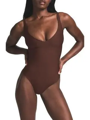 SKIMS Core Sculpt Plunge Bodysuit - Cocoa