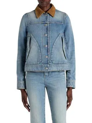 Alexander McQueen Boxy Denim Jacket - Royal