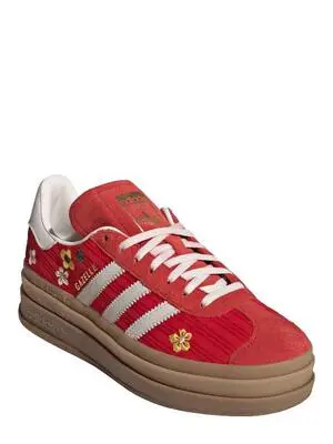 Adidas Gazelle Bold Platform Sneakers - Scarlet/off White/yellow