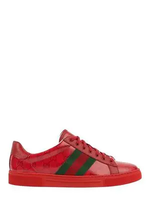 Gucci Ace Gg Crystal Sneakers - Red
