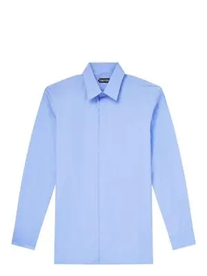 TOM FORD Cotton-poplin Shirt - Blue
