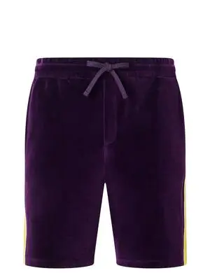 Valentino Garavani Slim-fit Appliquéd Cotton-blend Velvet Shorts - Purple