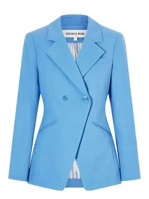 Veronica Beard Amos Dickey Double-breasted Twill Blazer - Blue