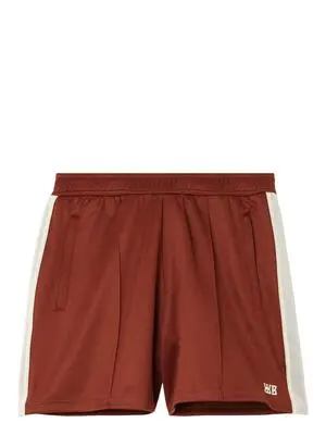 WALES BONNER Motion Embroidered Jersey Shorts - Brown
