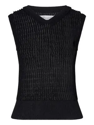 MAISON MARGIELA Ribbed Knit Tank - Black