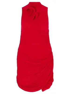 Magda Butrym Ruched Jersey Mini Dress - Red