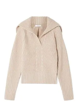 JOSEPH Robby Ribbed Merino Wool-blend Sweater - Neutrals