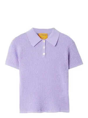 Guest In Residence Ribbed Cashmere Polo Sweater - Purple