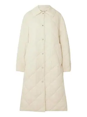 JOSEPH Penny Quilted Shell Coat - Off-white