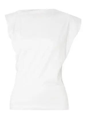 AGOLDE Draped Organic-cotton Jersey T-shirt - White
