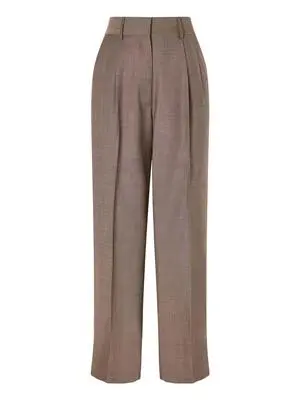 BLAZÉ MILANO Aile Fox Wool And Mohair-blend Pants - Brown