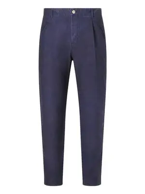Folk Assembly Slim-fit Cotton-twill Trousers - Blue